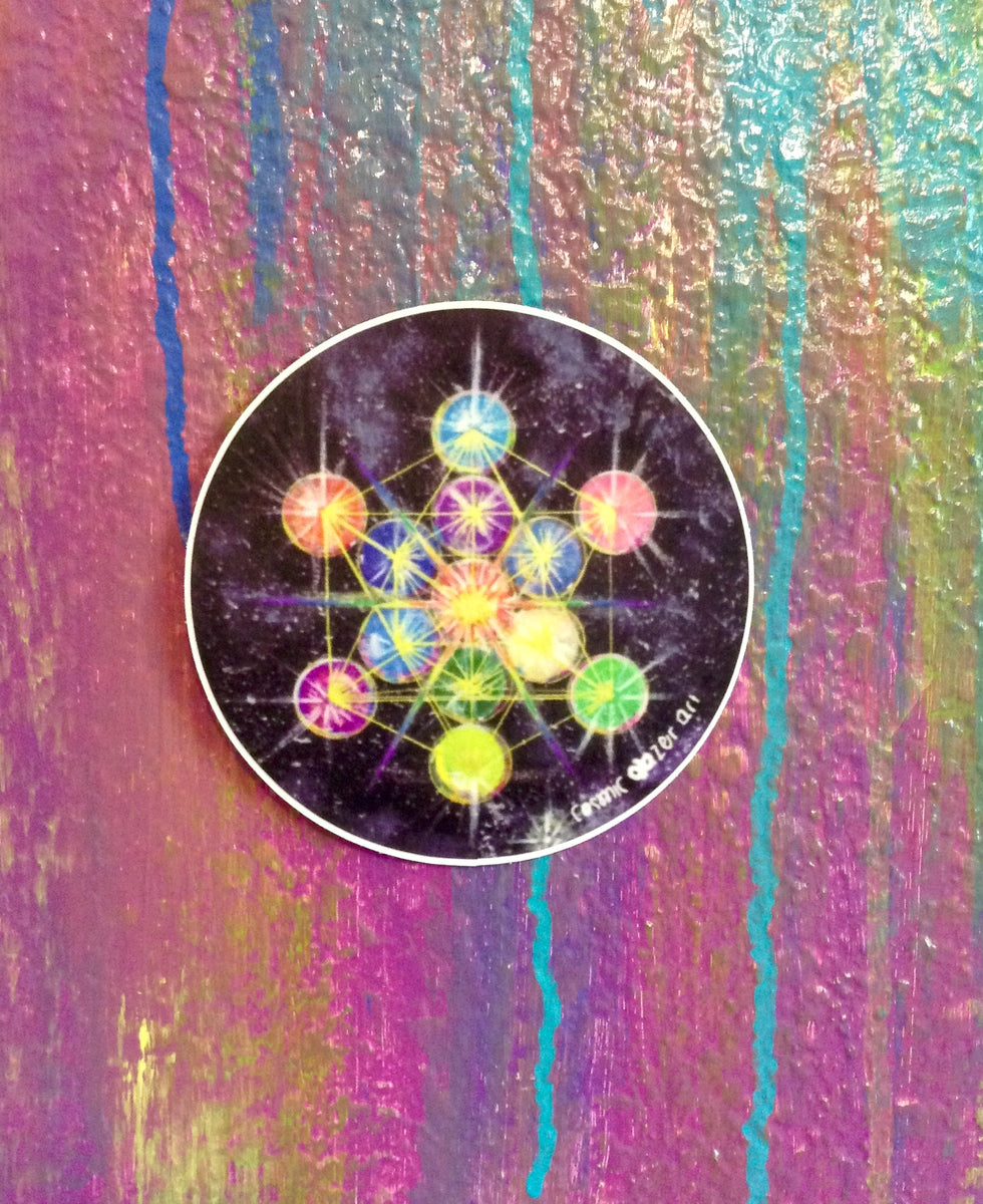 Rainbow Metatron Sticker | Shop Cosmic Sacred Geometry Art – cosmicgazerart